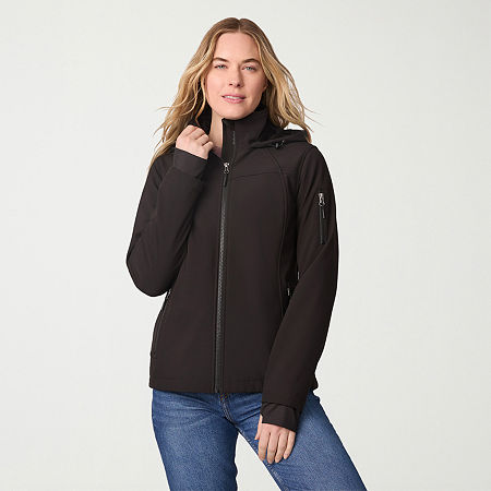 Free Country Womens Hooded Water Resistant Midweight Softshell Jacket  X-small  Black