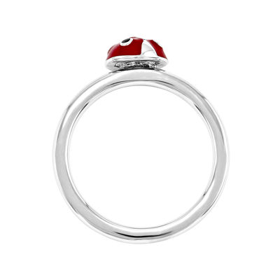 Personally Stackable Sterling Silver Ladybug Stackable Ring
