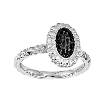 Personally Stackable Sterling Silver Oval Stackable Ring - JCPenney