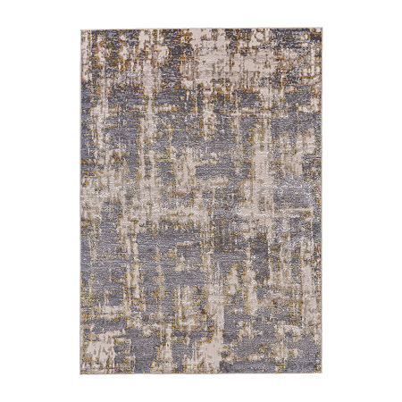 Feizy Waldor R3969 5 x 8 Area Rug - Gray  Gold-Tone