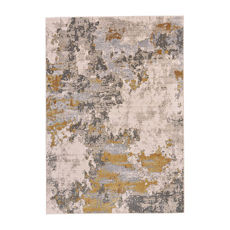 Feizy Waldor R3970 8 x 11 Area Rug - Ivory  Gold-Tone
