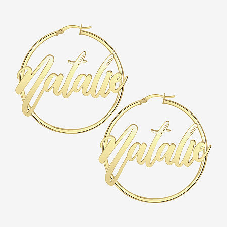 Click here for Womens 24K Gold Over Silver 45mm Hoop Earrings  On... prices
