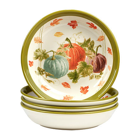 Certified International Autumn Harvest Soup Bowl  Set of 4 - Orange