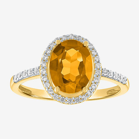 Click here for Womens Genuine Yellow Citrine 10K Gold Cocktail Ri... prices