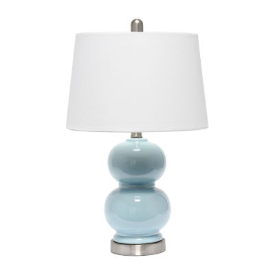 All The Rages Lalia Home Light Blue Dual Orb Ceramic Table Lamp LHT ...