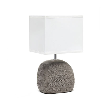 Simple Designs Bedrock Ceramic Table Lamp - Grayish Brown