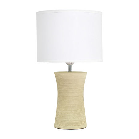 Simple Designs Hourglass Table Lamp - Beige