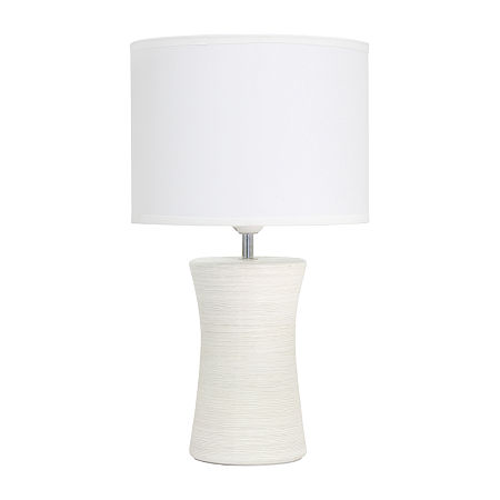 Simple Designs Hourglass Table Lamp - Off White