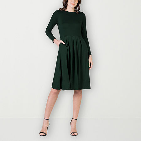 Click here for 24/7 Comfort Apparel Midi Length Fit And Flare Poc... prices