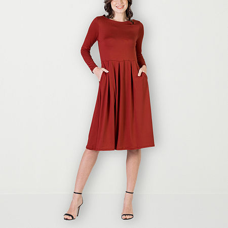 Click here for 24/7 Comfort Apparel Midi Length Fit And Flare Poc... prices