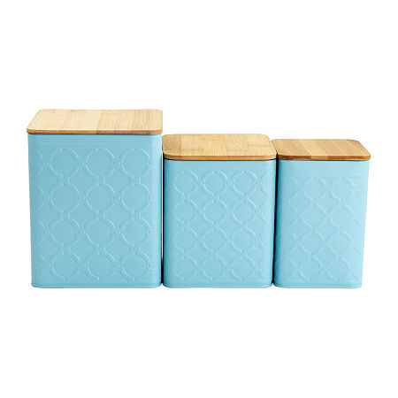 Click here for MegaChef Square Iron 3-pc. Canister  One Size  Blu... prices