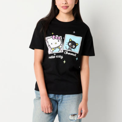 Juniors Chococat Boyfriend Tee Womens Crew Neck Short Sleeve Hello ...