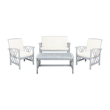 Kerten Outdoor 4-Pc. Seating Set (1 Loveseat  2 Chairs & 1 Coffee Table) - Grey