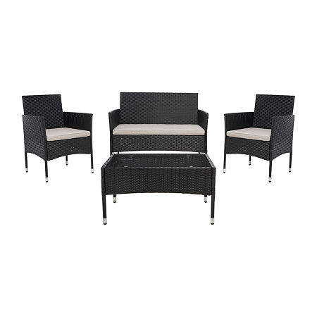 Click here for Abdul 4PC Outdoor Living Set - Black/light grey prices