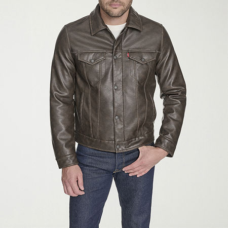 Click here for Levis Mens Midweight Faux Leather Trucker Jacket... prices