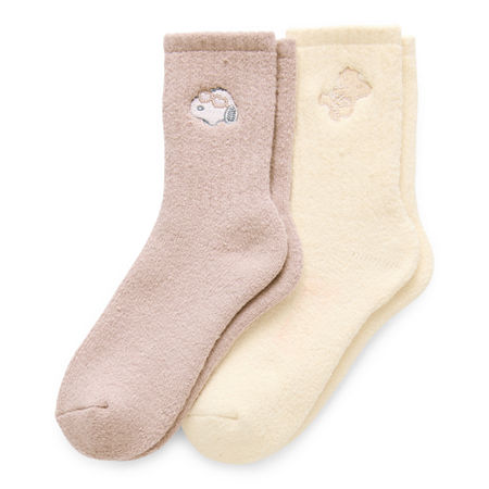 Click here for Supersoft Womens 2 Pair Peanuts Crew Socks  9-11... prices