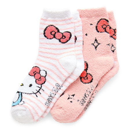 Click here for Cozy Womens 2 Pair Hello Kitty Crew Socks  9-11  P... prices
