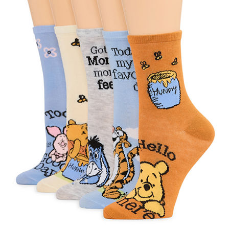 Click here for Womens 5 Pair Winnie The Pooh Crew Socks  9-11  Bl... prices