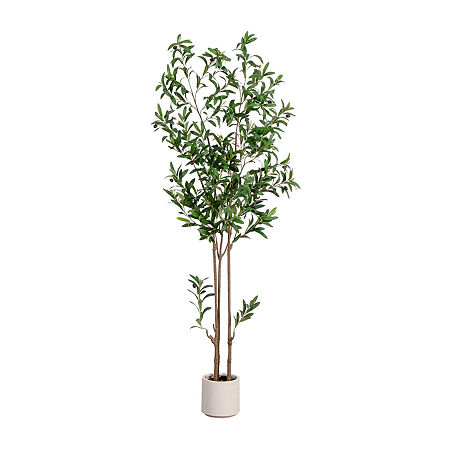 Click here for Nearly Natural 6ft. Green Minimalist Olive Artific... prices