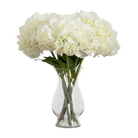 Click here for Nearly Natural 20in White Hydrangea Floral Arrange... prices