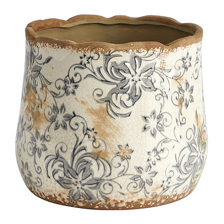 Click here for Nearly Natural 7in. White Tuscan Ceramic Scroll Va... prices