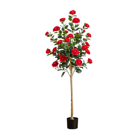Click here for Nearly Natural 5ft. Red Camellia Rose Indoor Artif... prices