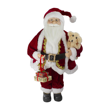 Click here for Northlight 18 Standing Santa With A Plush Brown Be... prices