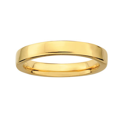 Personally Stackable 18K Yellow Gold Over Sterling Silver 1.5mm Square ...