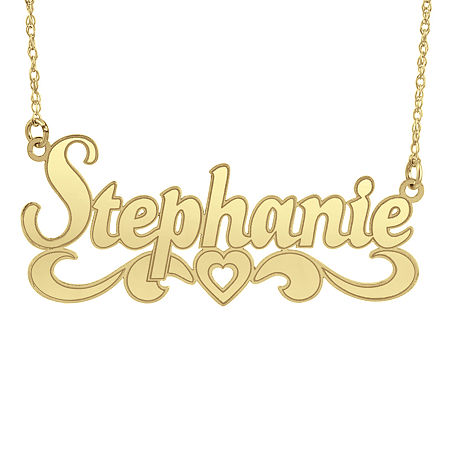 Click here for Womens 10K Gold 18 Inch Name Necklace  One Size  Y... prices