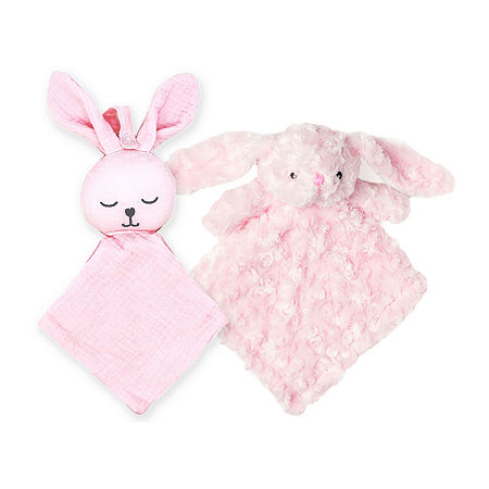 Tendertyme Baby Girls Pacifier Keeper and Bunny Plush  2 Piece Set - Pink