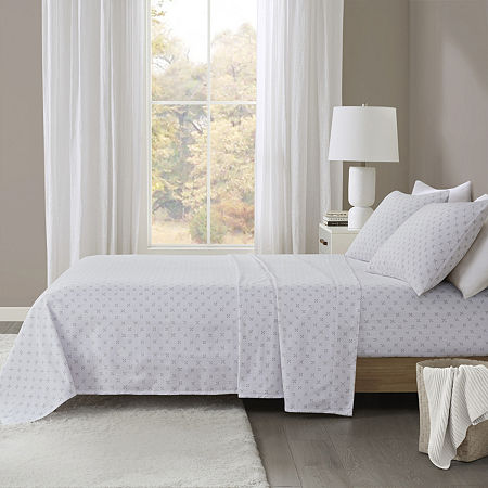 Beautyrest Extra Deep Pocket Cotton Flannel 4-Pc. Sheet Set  King - Gray Petals