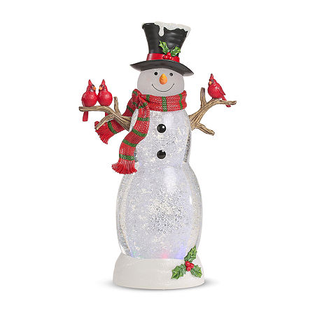 Click here for Roman 18in Lighted Swirl Snowman Christmas Tableto... prices