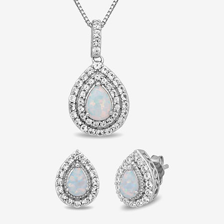 Click here for Gemstone Sterling Silver 2-Pc Pear Jewelry Set  On... prices