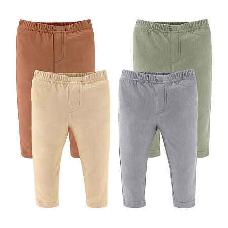 The Peanutshell Baby Boy & Baby Girl Jeggings  4-Pack  Neutral - Rust/green/gray