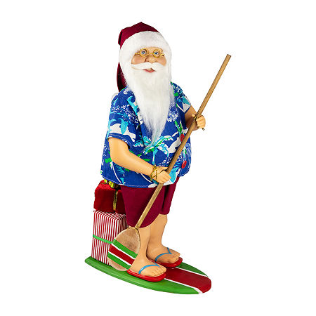 Click here for Northlight Santa On A Paddle Board - 18in Christma... prices