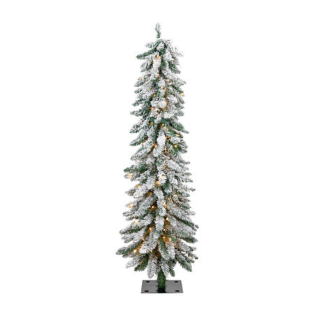 Click here for Northlight Pre-Lit Pencil Flocked Alpine Clear Lig... prices