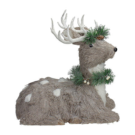 Click here for Northlight 14 Sitting Sisal Reindeer With Wreath C... prices