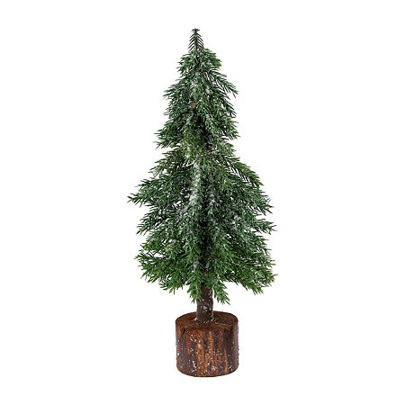 Click here for Northlight Frosted Icy Pine With Jute Base - 14in... prices