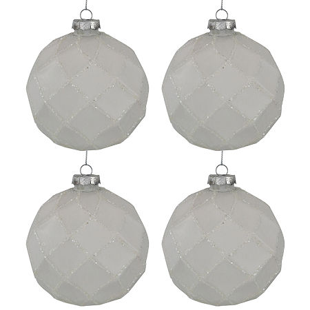 Click here for Northlight 4ct Glittered White Glass Ball 3.75in (... prices