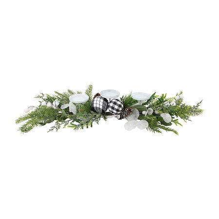 Click here for Northlight Mixed Foliage And Jingle Bell Pillar -... prices