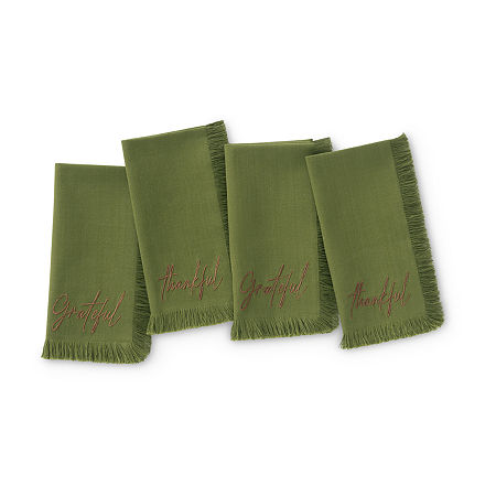 Click here for Elrene Fringed Harvest Sentiment Cotton Napkins  S... prices