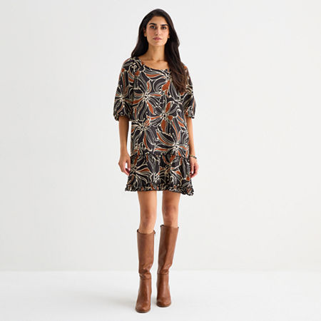 Click here for Robbie Bee Womens 3/4 Sleeve Floral Shift Dress  L... prices