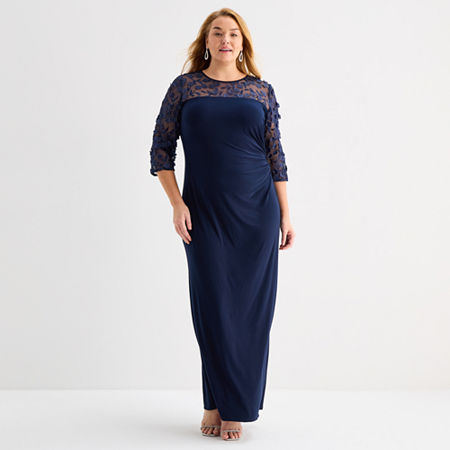 Click here for Brianna Milay Womens Plus Applique 3/4 Sleeve Even... prices