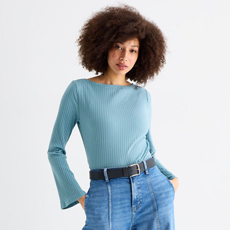 Click here for a.n.a Womens Tall Boat Neck Long Sleeve T-Shirt  X... prices