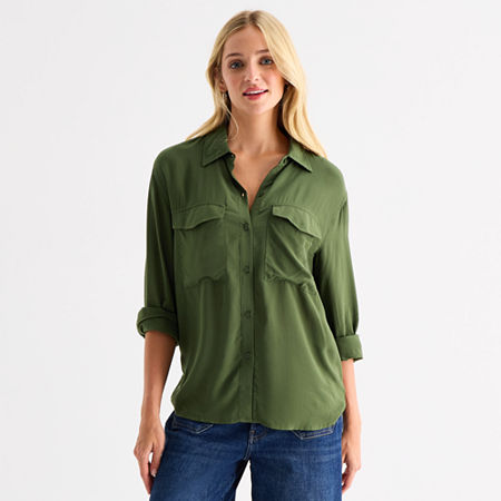 Click here for a.n.a Womens Cuffed Long Sleeve Regular Fit Button... prices
