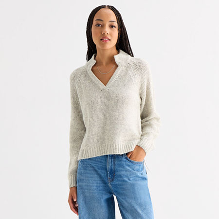 Click here for a.n.a Womens Split Crew Neck Long Sleeve Striped P... prices