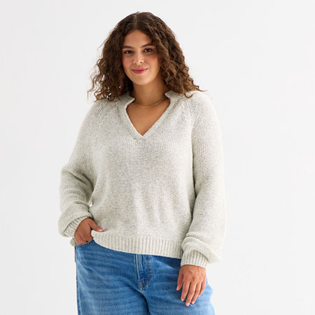 Click here for a.n.a Plus Womens Split Crew Neck Long Sleeve Pull... prices