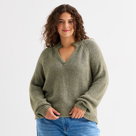 Click here for a.n.a Plus Womens Split Crew Neck Long Sleeve Pull... prices