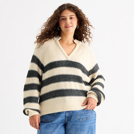Click here for a.n.a Plus Womens Split Crew Neck Long Sleeve Pull... prices