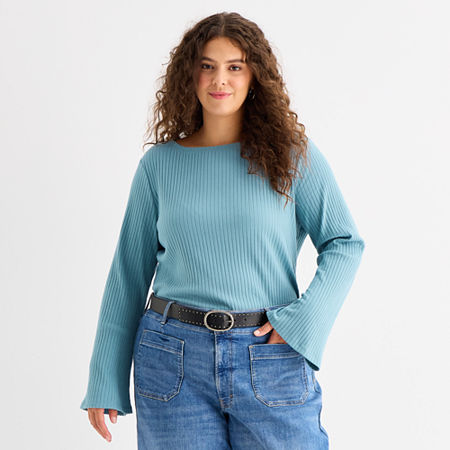 Click here for a.n.a Womens Plus Boat Neck Long Sleeve T-Shirt  0... prices